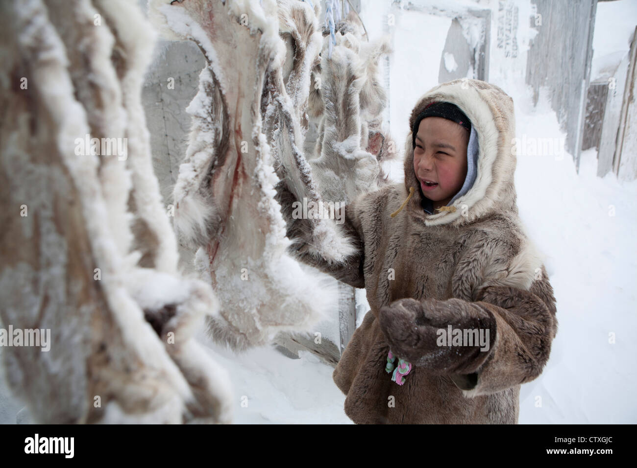 Inuit boy on the North Pole Stock Photo - Alamy