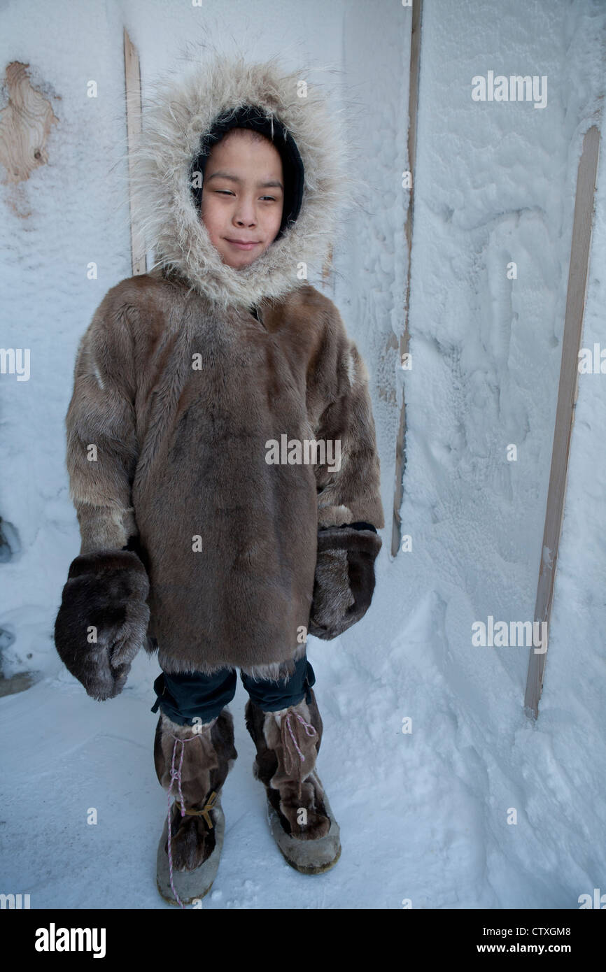 Inuit boy on the North Pole Stock Photo - Alamy
