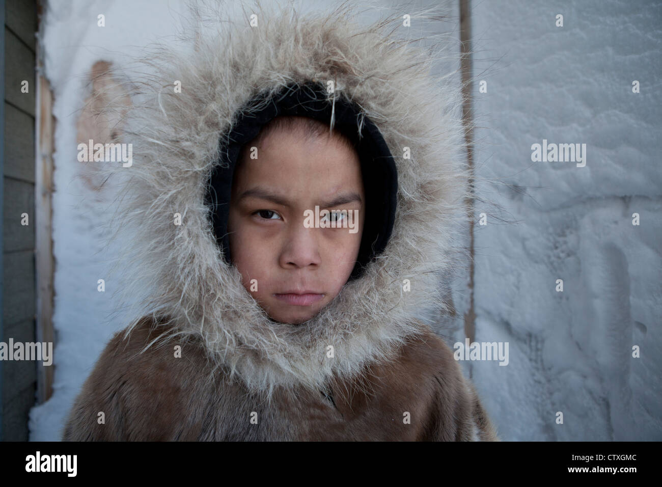 Inuit boy on the North Pole Stock Photo - Alamy