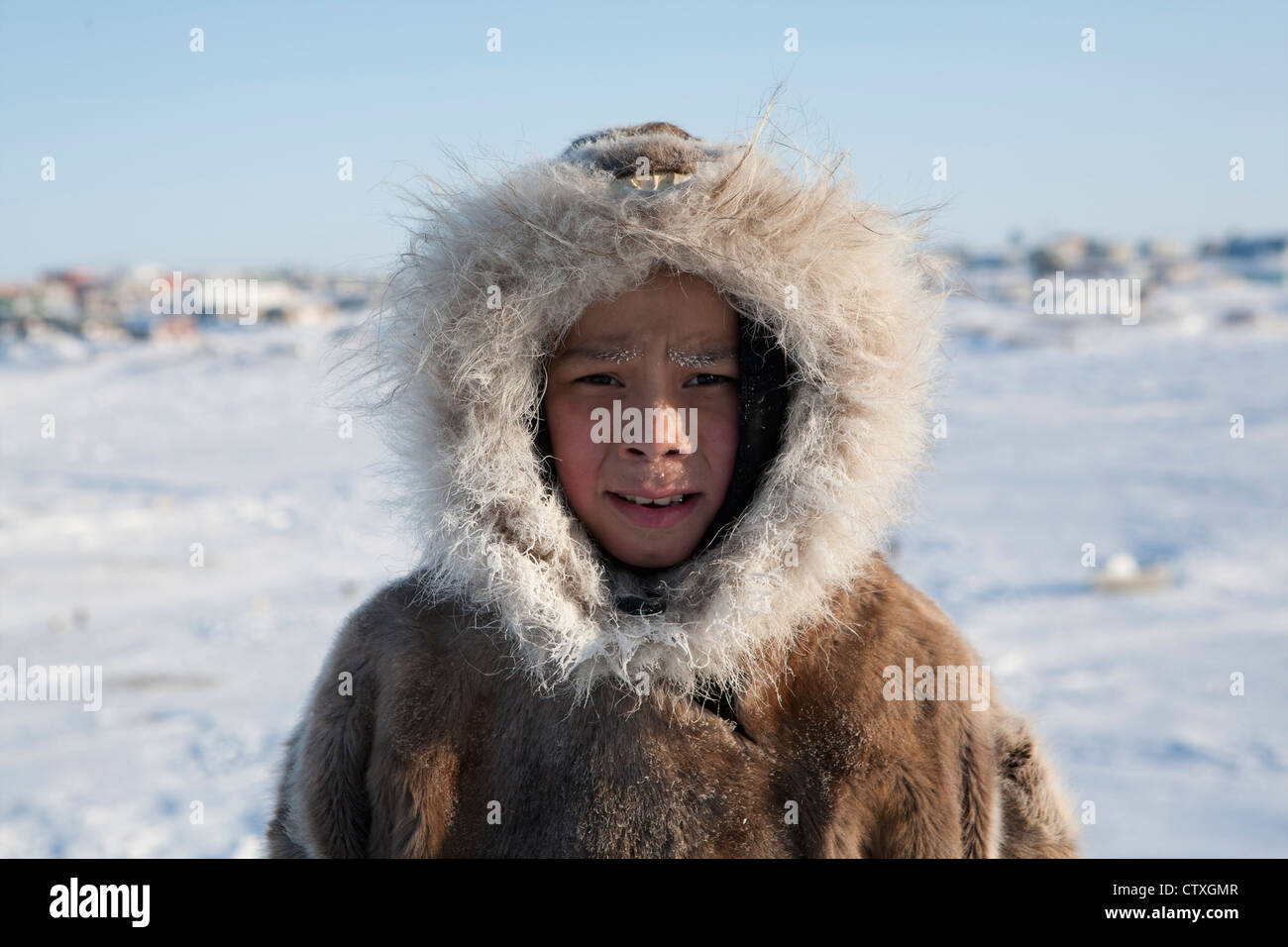 Inuit boy on the North Pole Stock Photo - Alamy