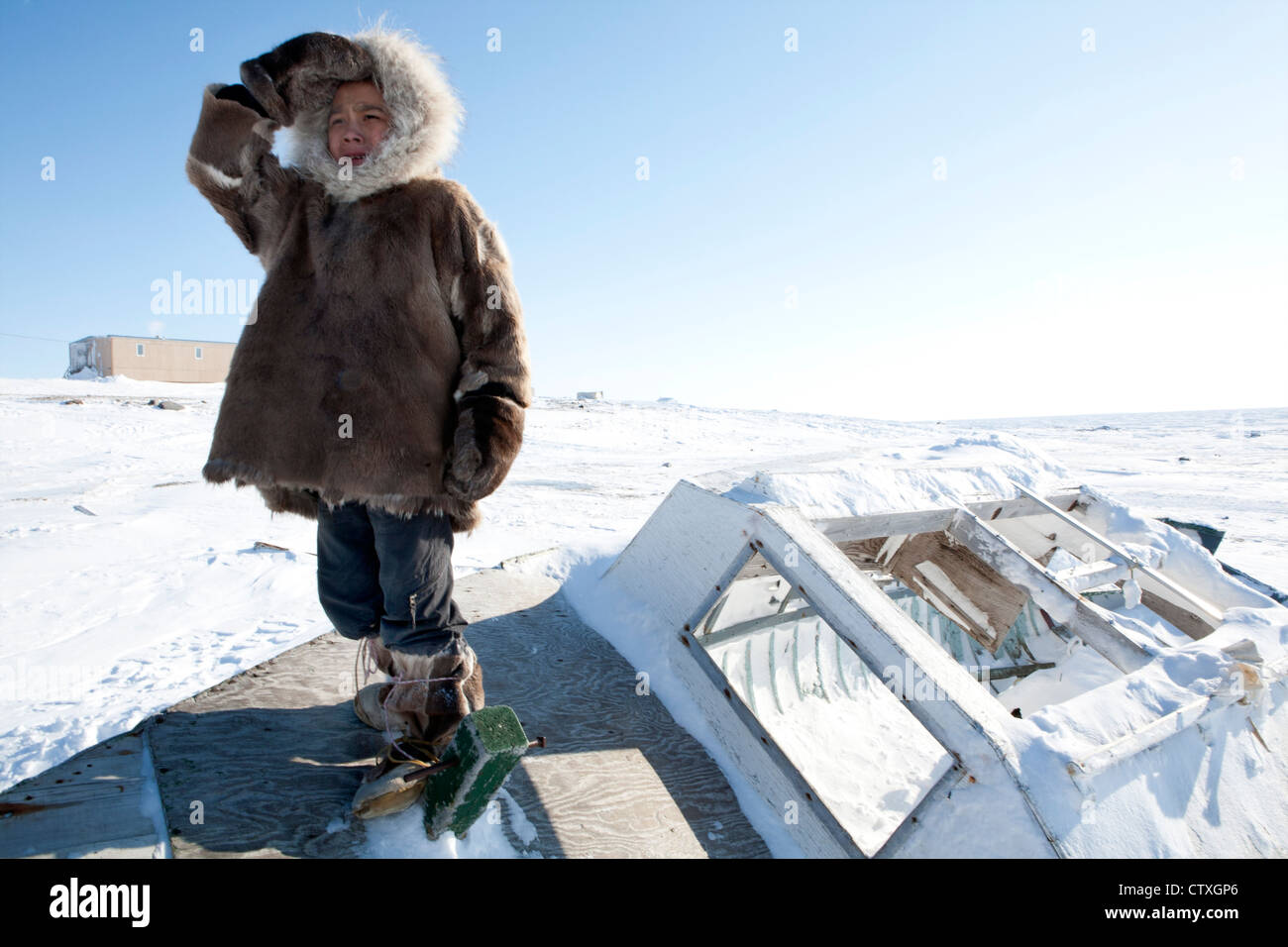 Inuit boy on the North Pole Stock Photo - Alamy