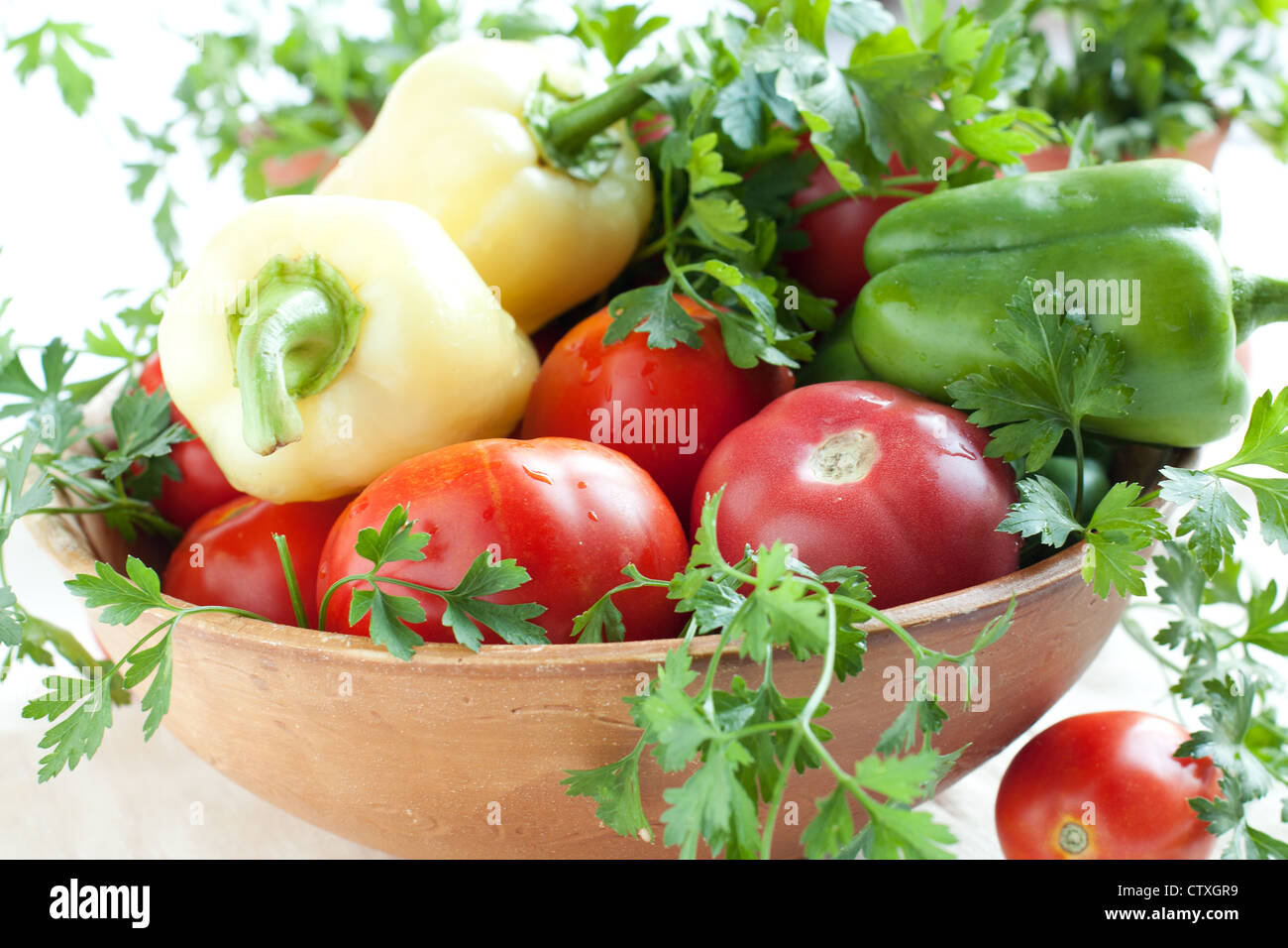 Vegetable set in a ceramic bowl, fresh vegetable Stock Photo - Alamy