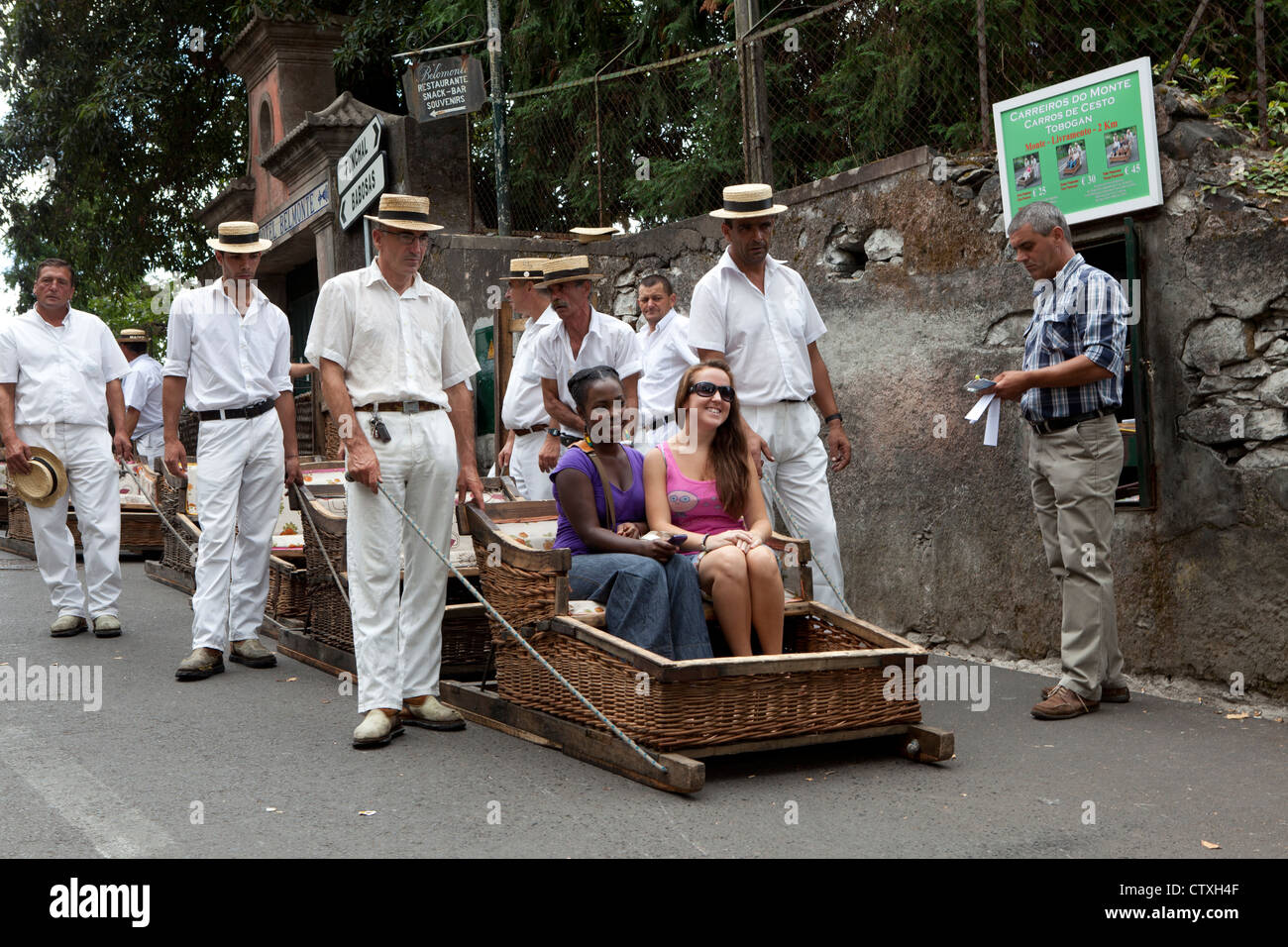 Basket Sledges Ride Funchal Madeira High Resolution Stock Photography ...
