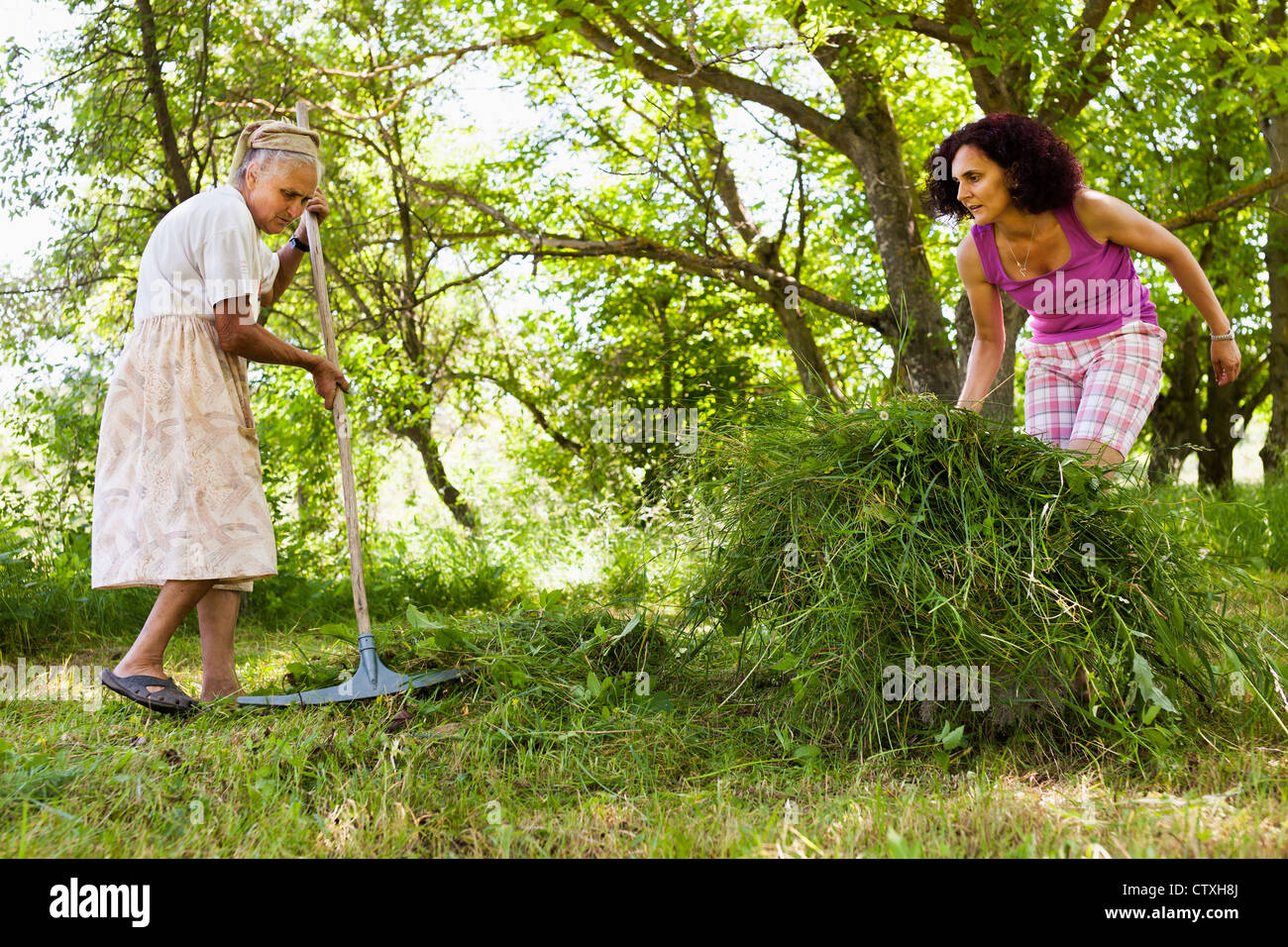 Two old ladies farm hi-res stock photography and images - Alamy