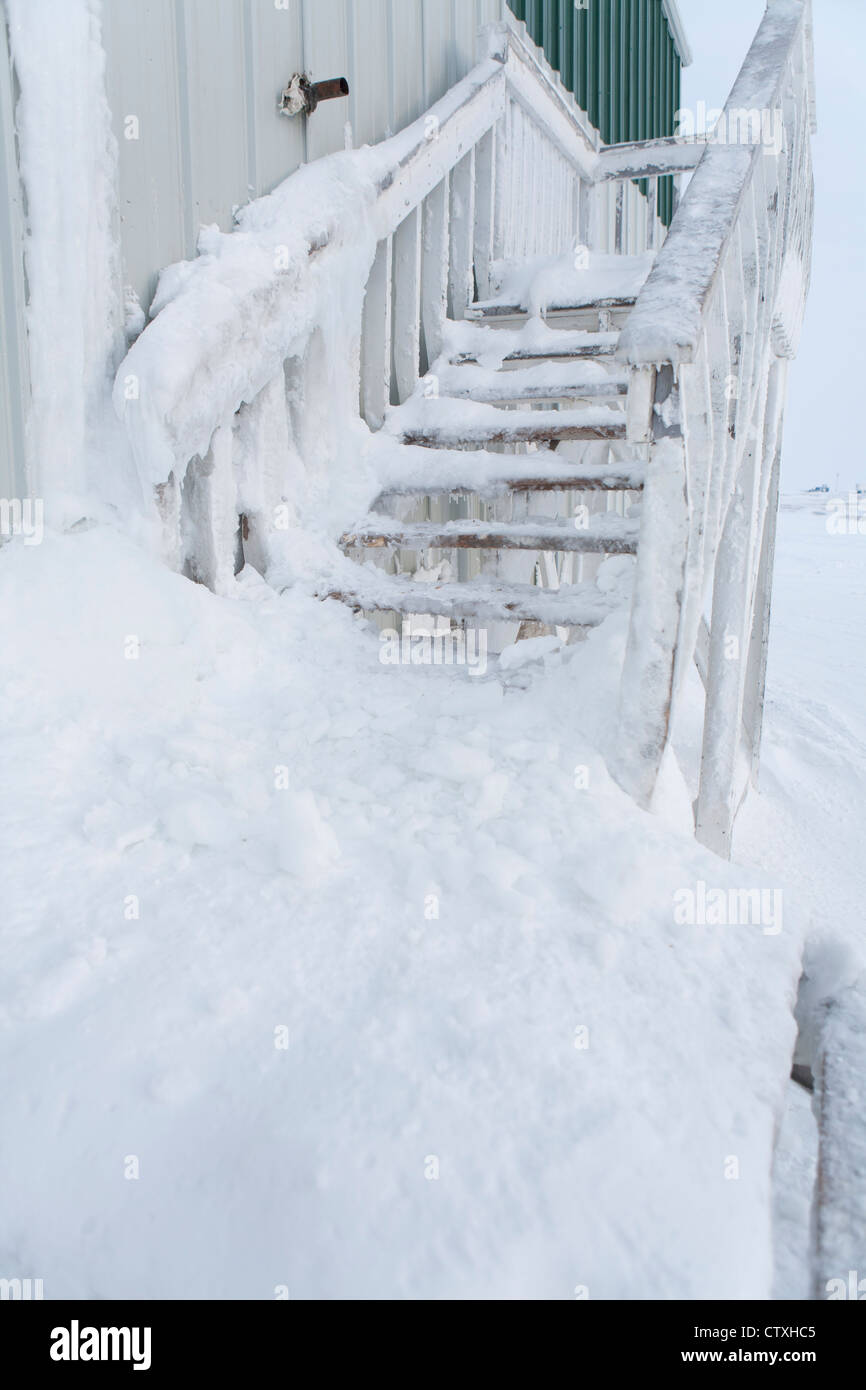 frozen stairs on the northpolce Stock Photo - Alamy