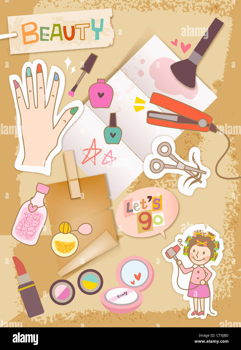 Beauty item illustration Stock Photo - Alamy