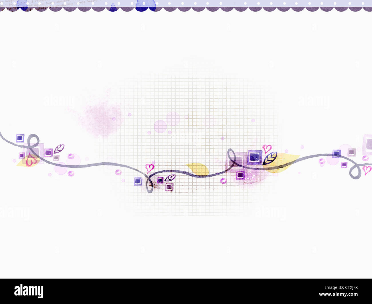 Purple square and curving line Stock Photo - Alamy