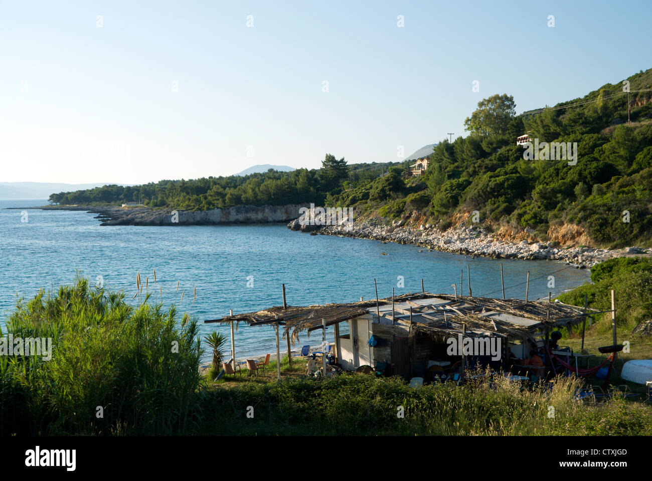 Shack/snack bar, Kalamia beach, Lassi, Argostoli, Kefalonia, Ionian ...