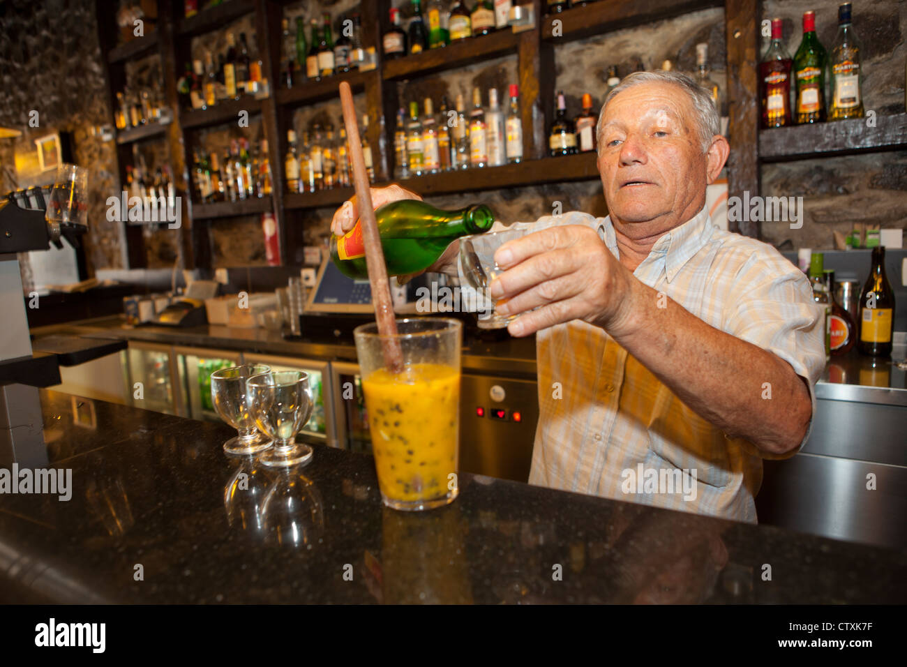 Poncha drink traditional bar Madeira Portugal Stock Photo - Alamy