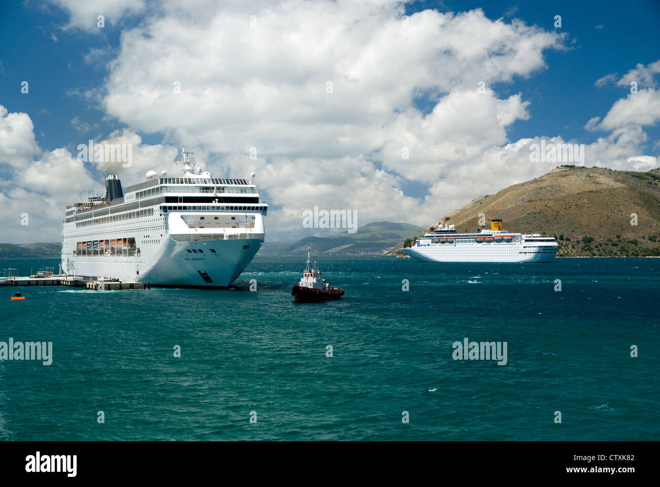 MSC Armonia and Costa Caleta cruise ships Argostoli Bay, Argostoli ...