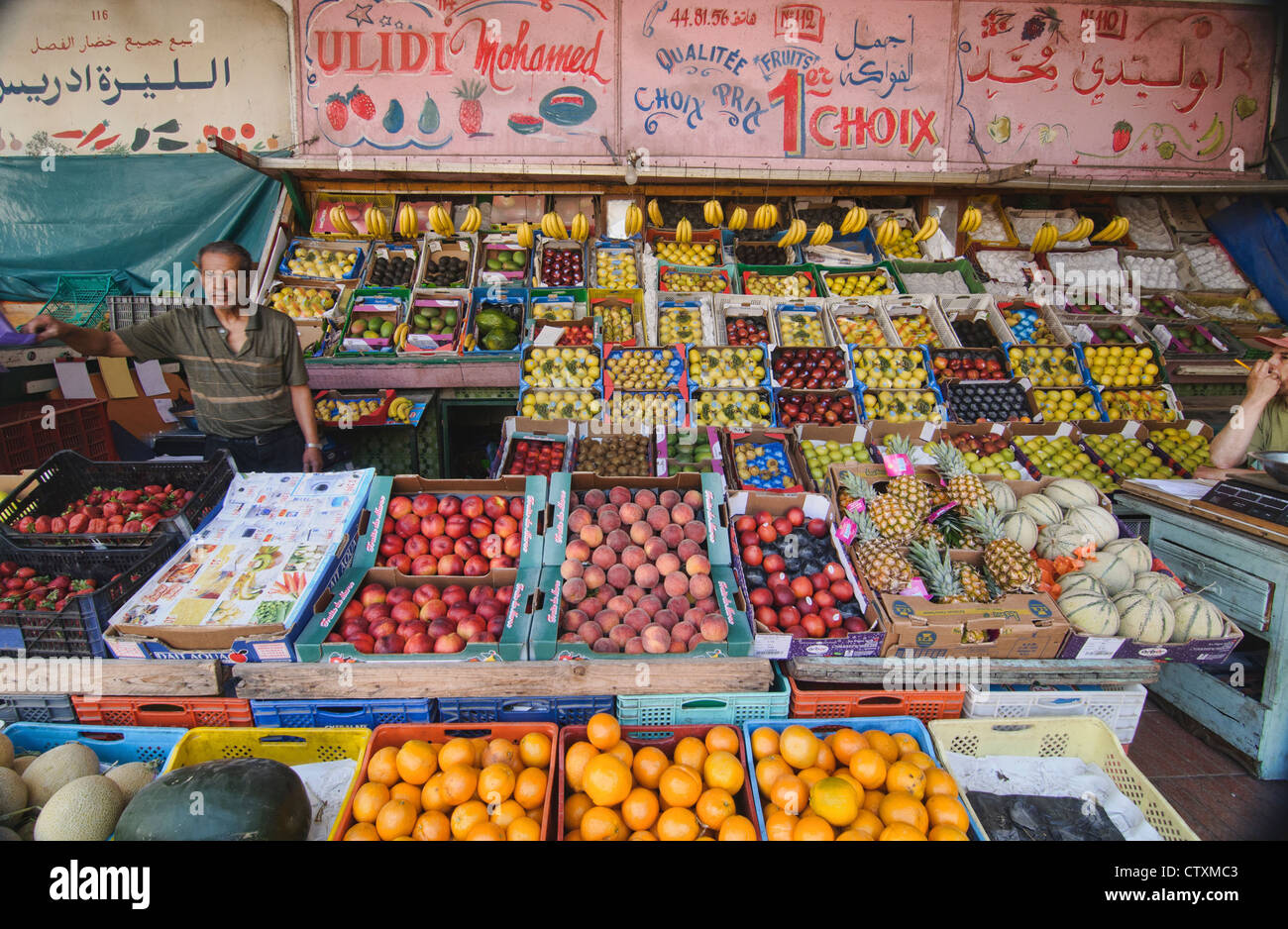 fruit for sale at the Marche Central in Casablanca, Morocco Stock Photo ...