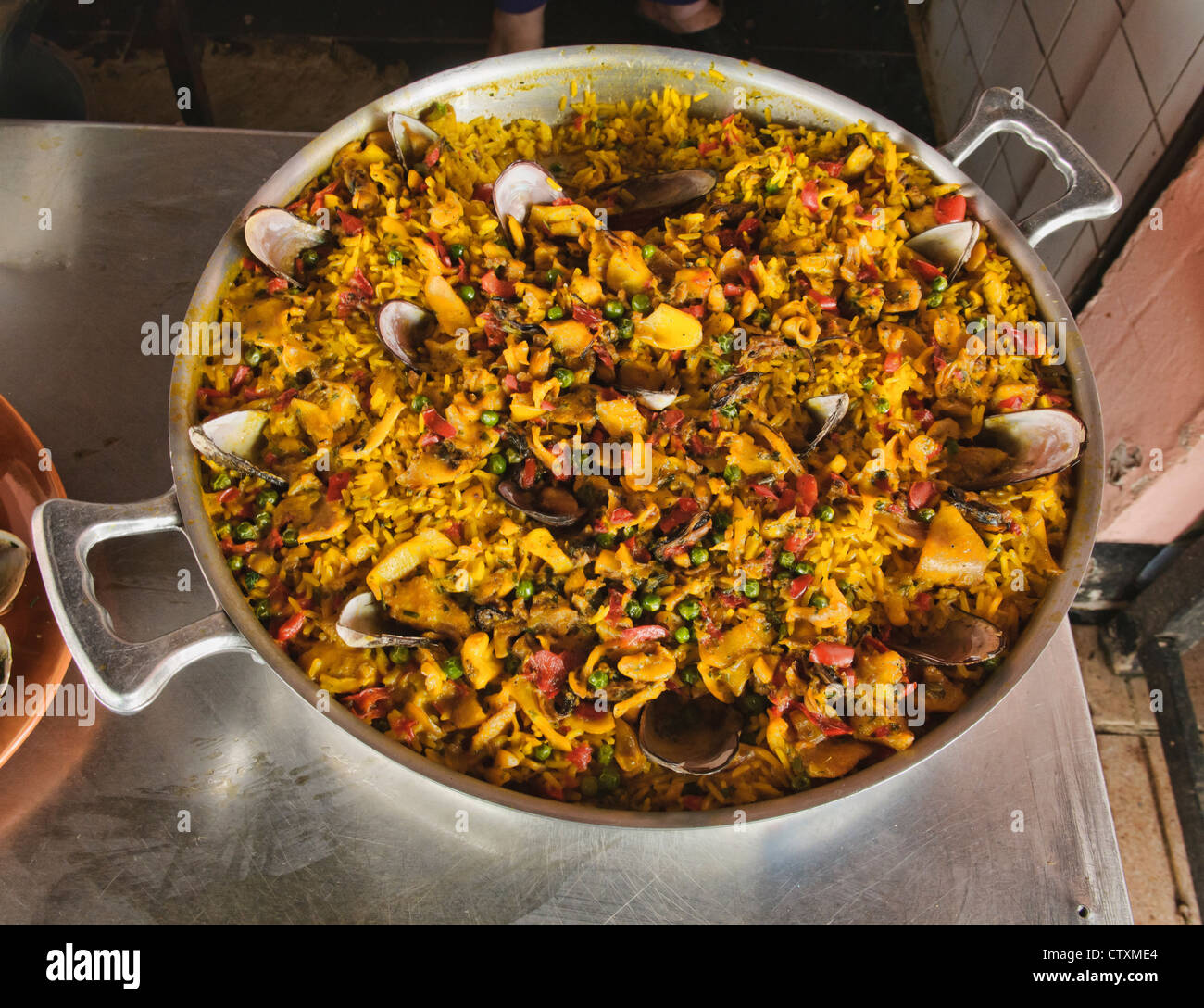oyster paella at the Marche Central in Casablanca, Morocco Stock Photo ...