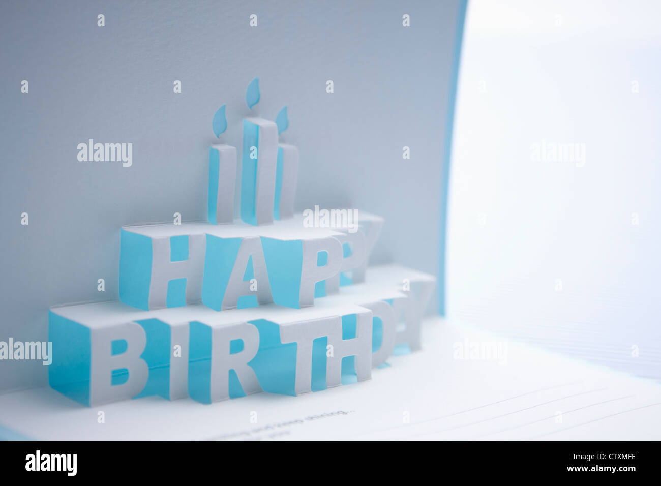 Blue happy birthday card Stock Photo - Alamy