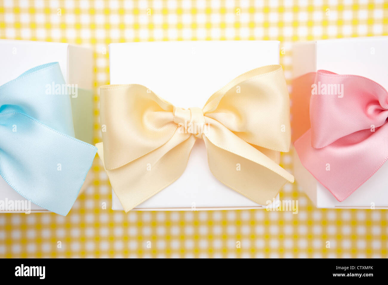 Colorful ribbon gift box Stock Photo - Alamy