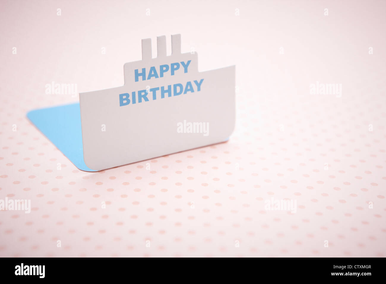 Blue happy birthday card Stock Photo - Alamy