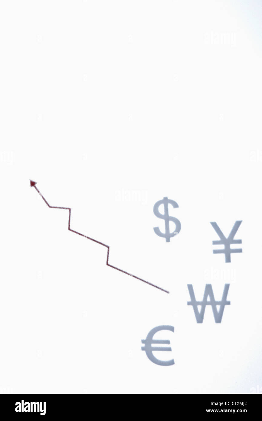 Foreign currency and rising performance chart Stock Photo - Alamy