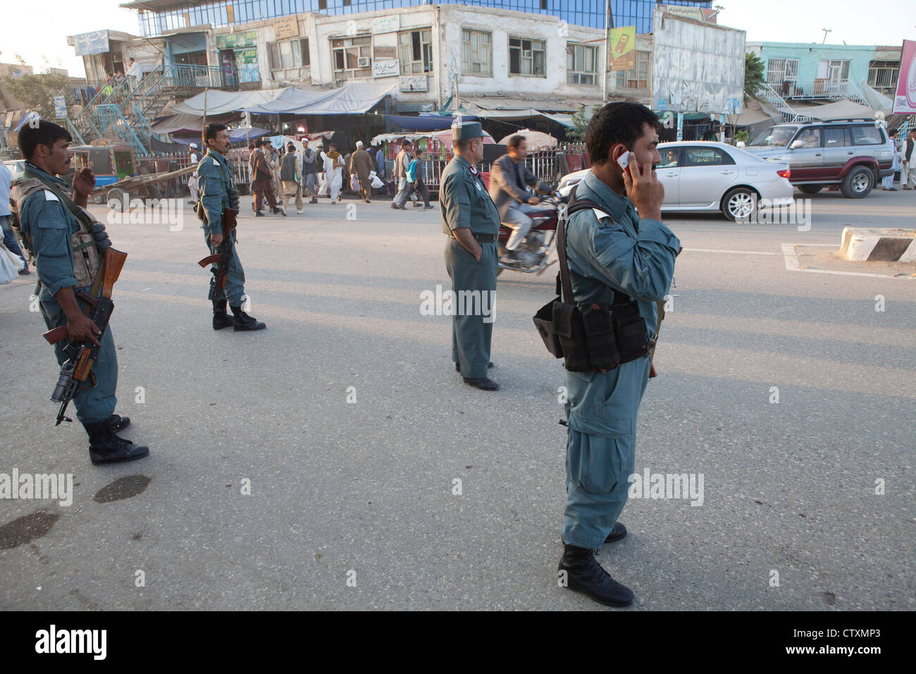 Afghan national Police officer on duty in Kunduz, Afghanistan Stock ...