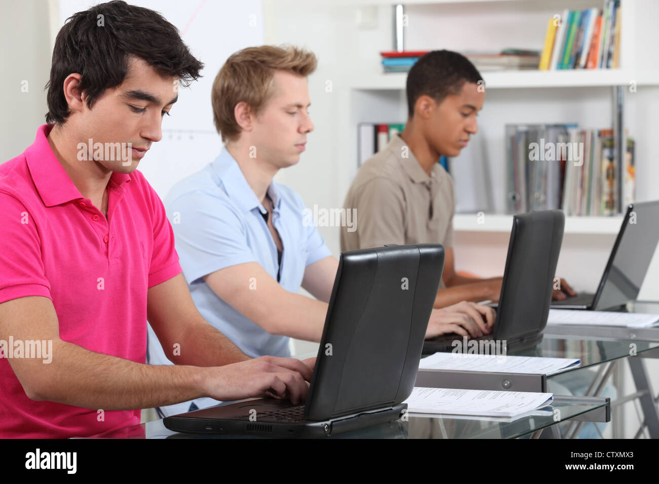 Students using laptop computers Stock Photo - Alamy