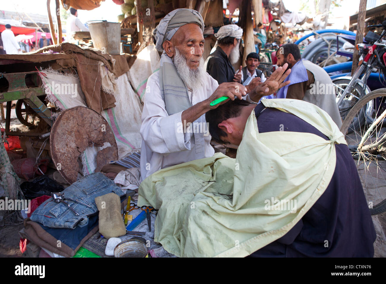 barber in downtown Kunduz city, Afghanistan Stock Photo - Alamy