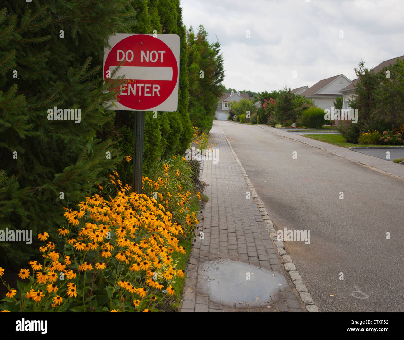 A Do Not Enter Sign on a residential street Stock Photo - Alamy
