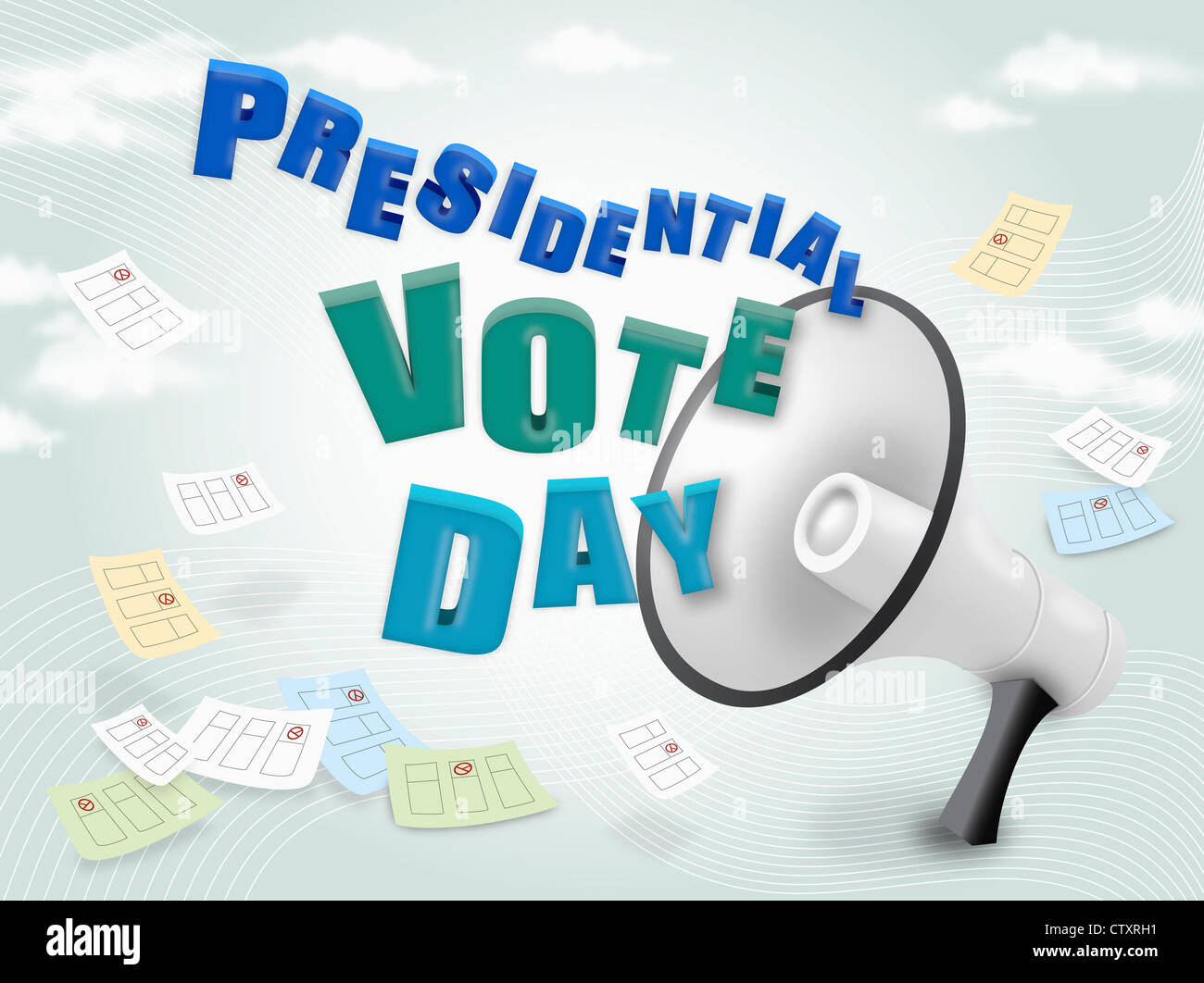 Loud speaker shouting the presidential vote day Stock Photo - Alamy