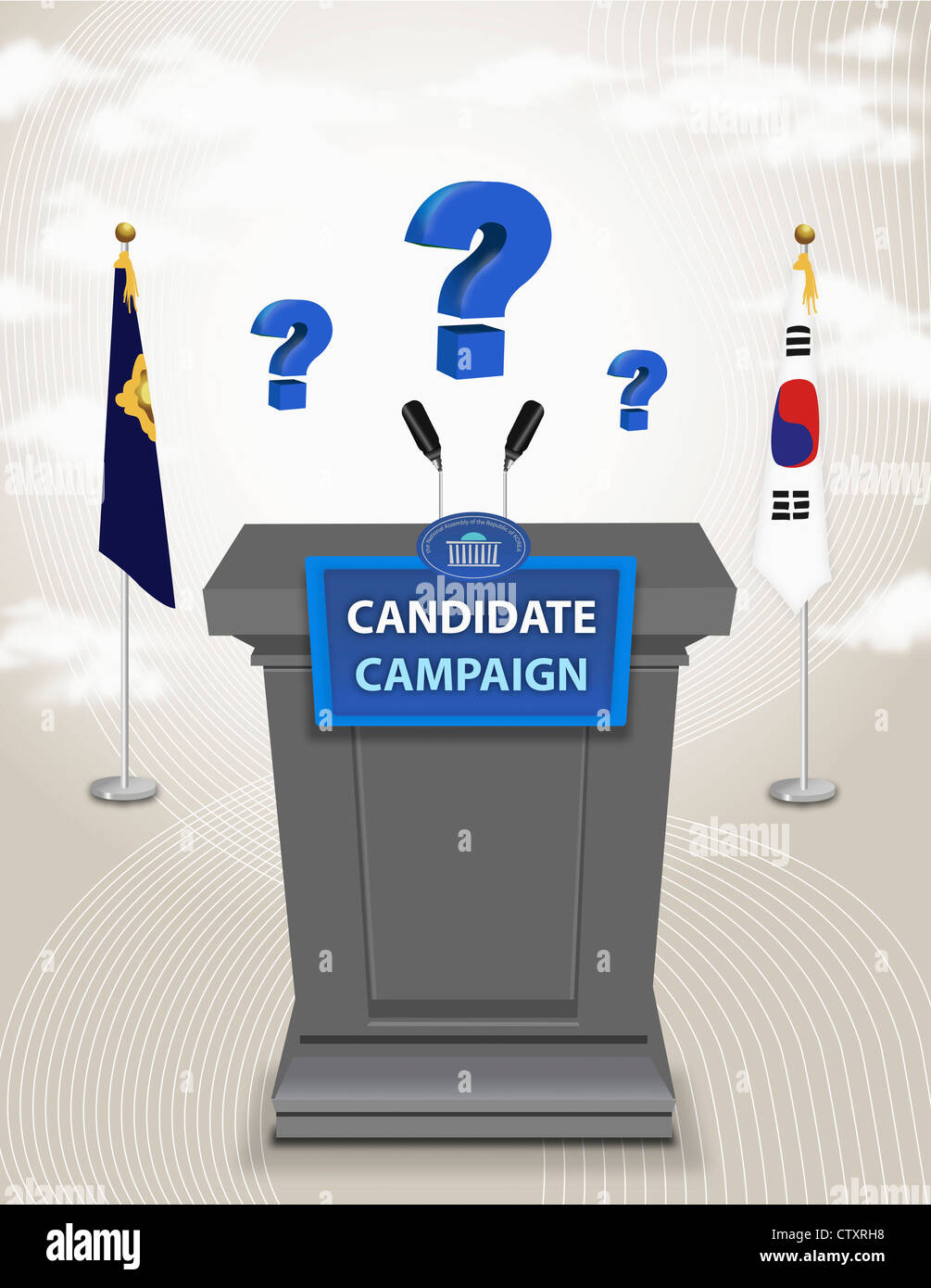 Speech platform and candidate campaign board Stock Photo - Alamy