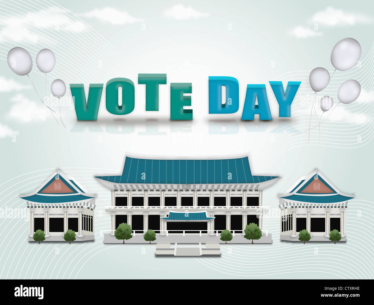 The blue house and vote day Stock Photo - Alamy