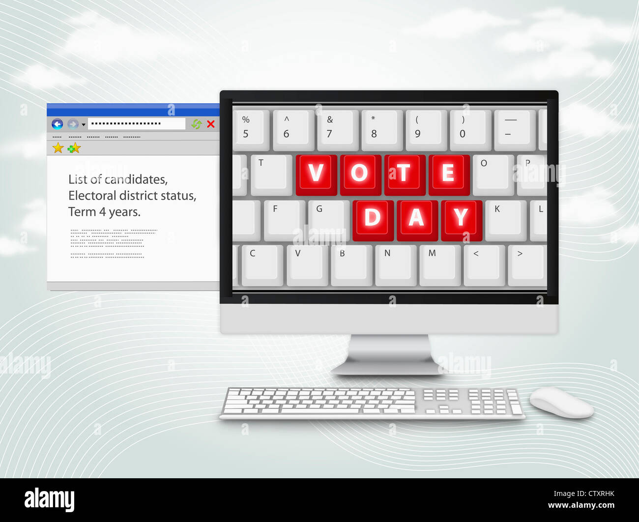 Election website and vote day on the monitor Stock Photo - Alamy