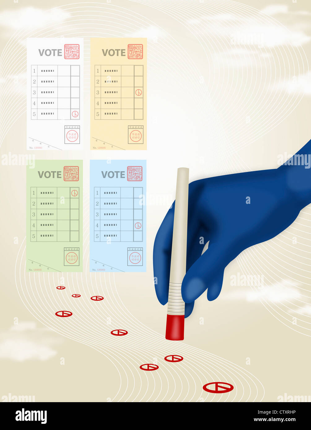 Ballot paper and voting stamp Stock Photo - Alamy