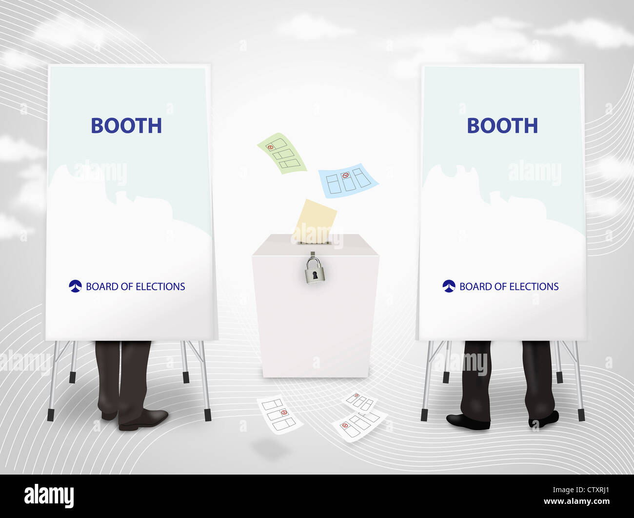 Polling booth and ballot box Stock Photo - Alamy