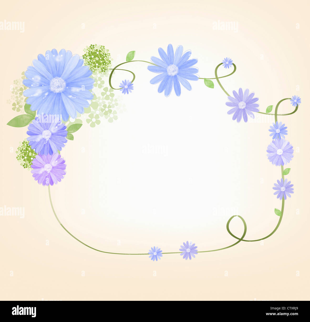 Blue and purple flower frame Stock Photo - Alamy