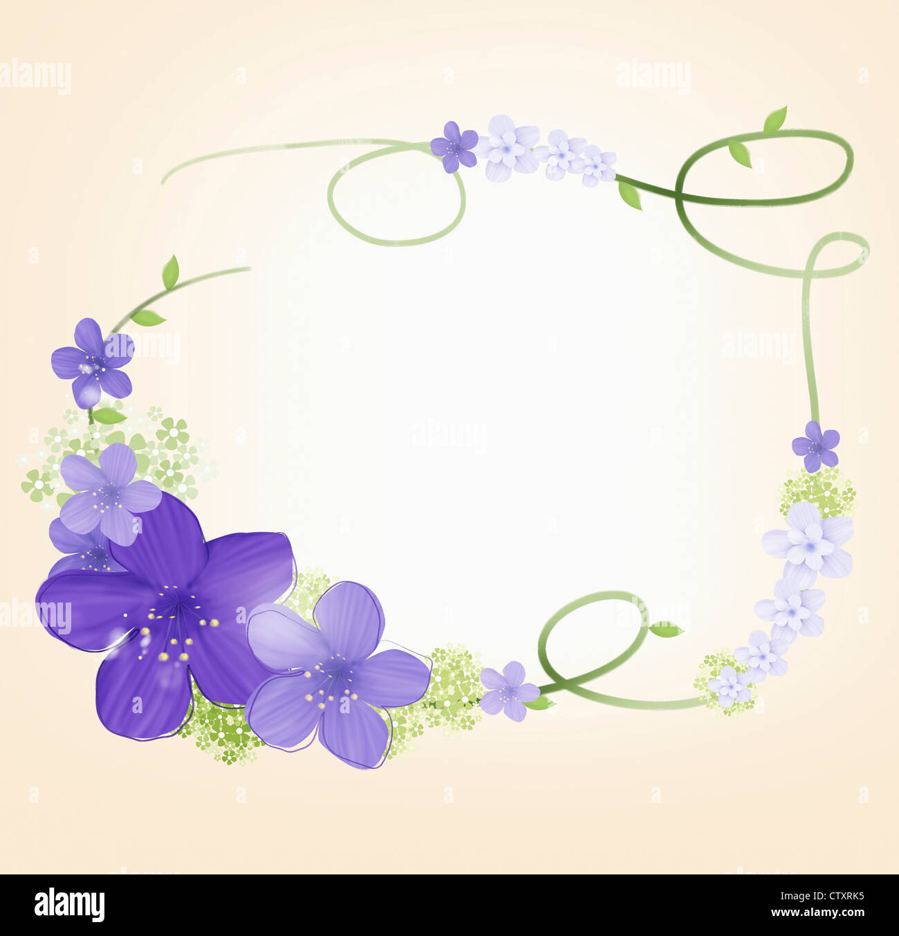 Blue and purple flower frame Stock Photo - Alamy