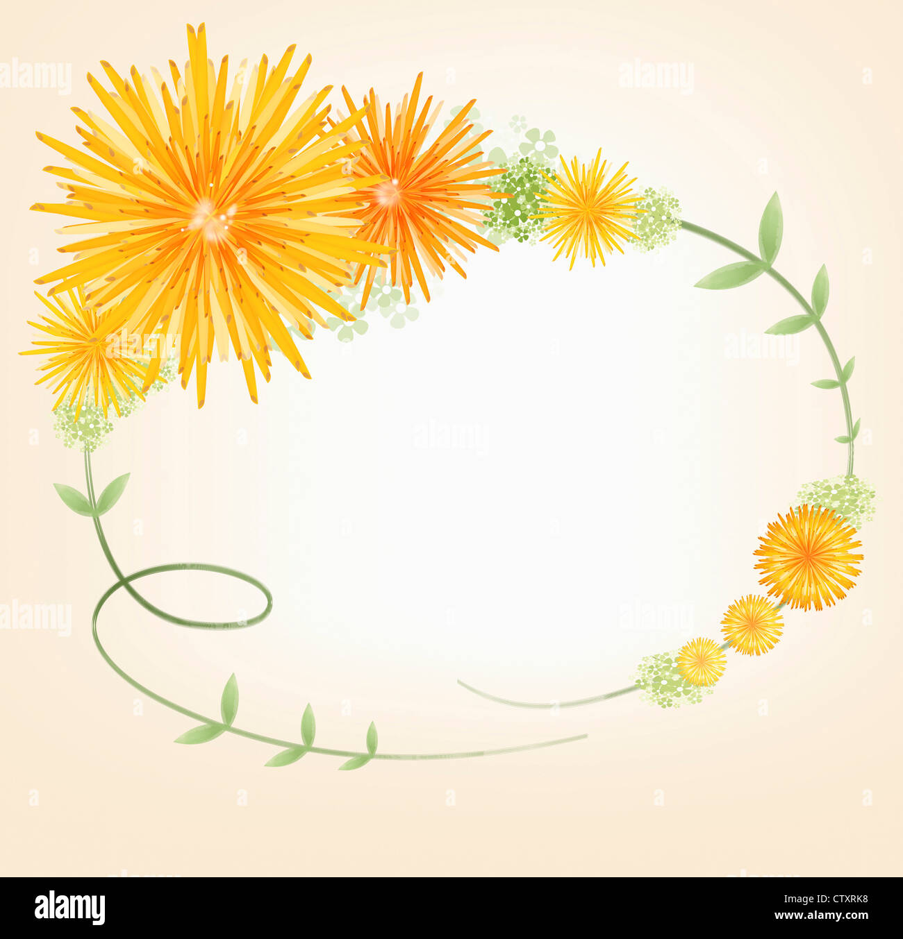 Yellow and orange flower frame Stock Photo - Alamy