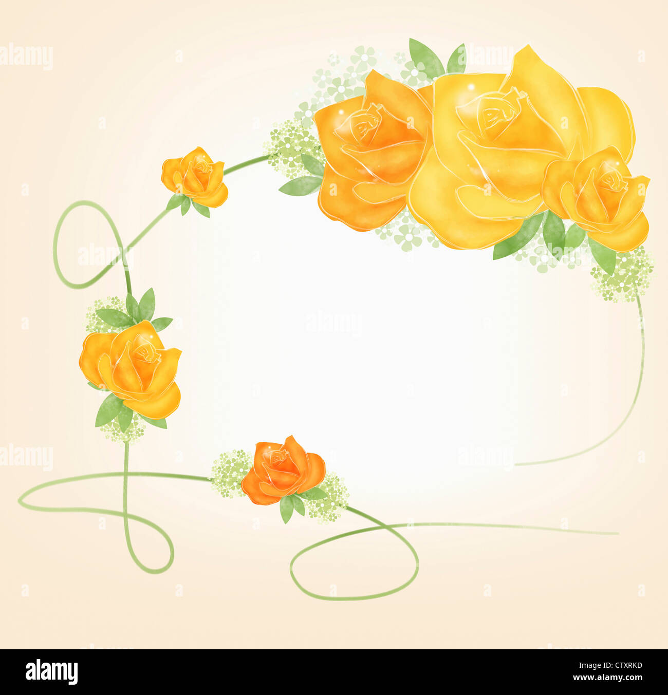 Yellow rose frame Stock Photo - Alamy
