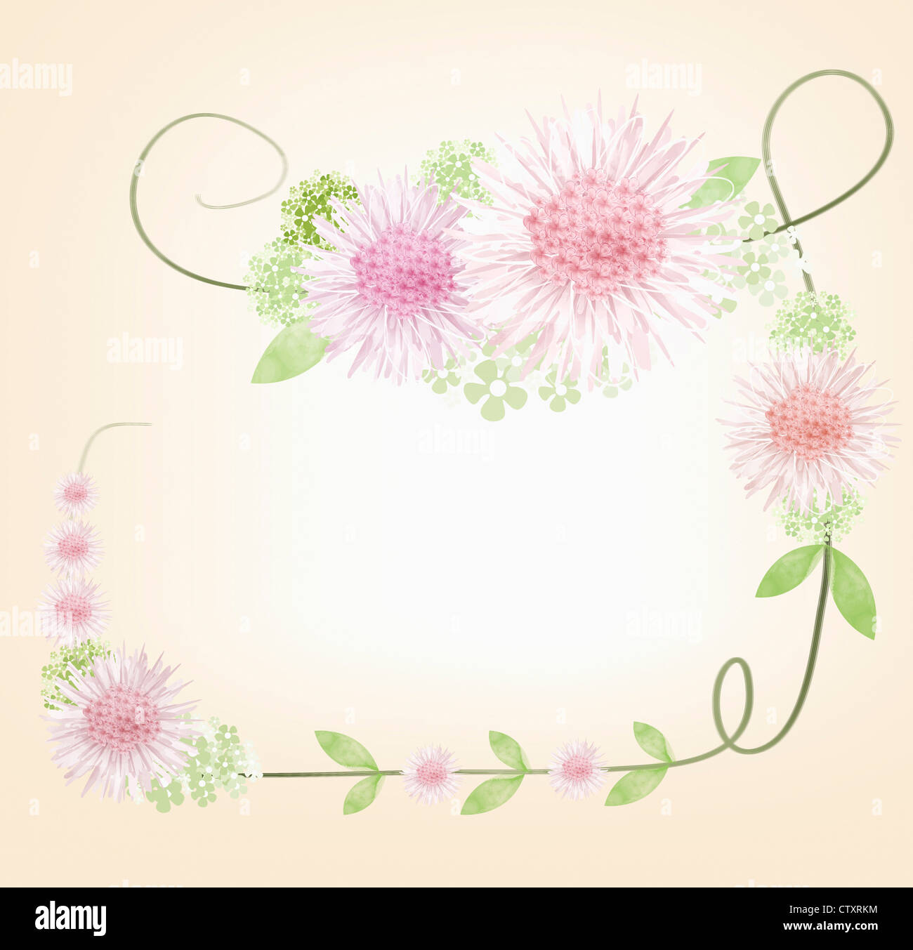 Pink flower frame Stock Photo - Alamy