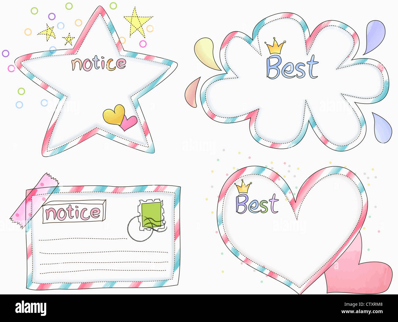 Various shapes of notice tag Stock Photo - Alamy