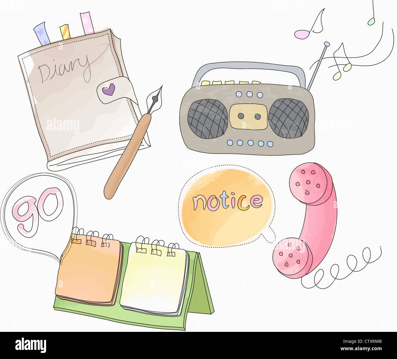 Various notice icons Stock Photo - Alamy