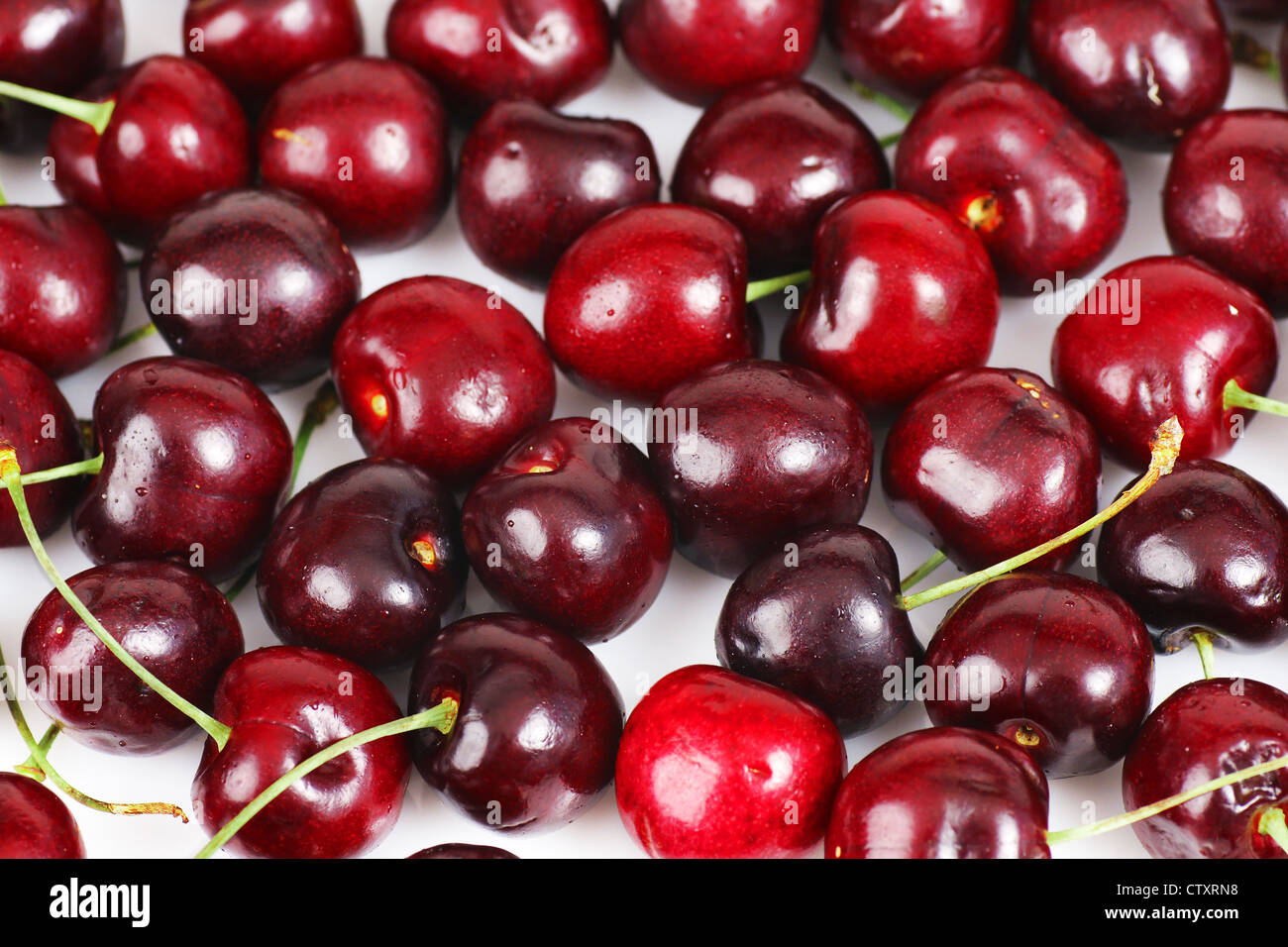 Yummy cherry fruit macro background with focus in the middle Stock ...