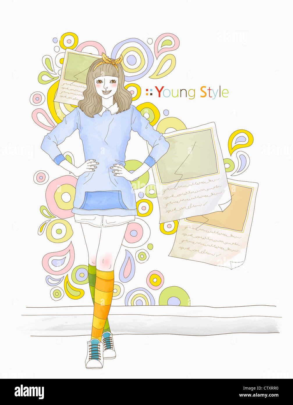 A lady wearing young style outfit Stock Photo - Alamy