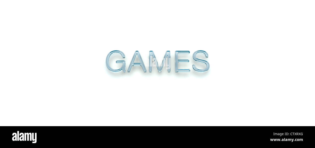 3D Key Word "GAMES" Glass Style Stock Photo - Alamy