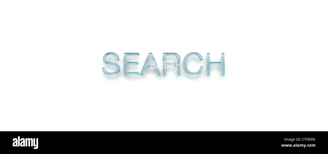 3D Key Word "SEARCH" Glass Style Stock Photo - Alamy