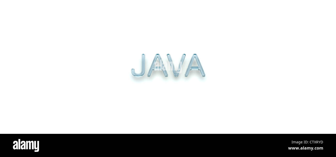3D Key Word "JAVA" Glass Style Stock Photo - Alamy