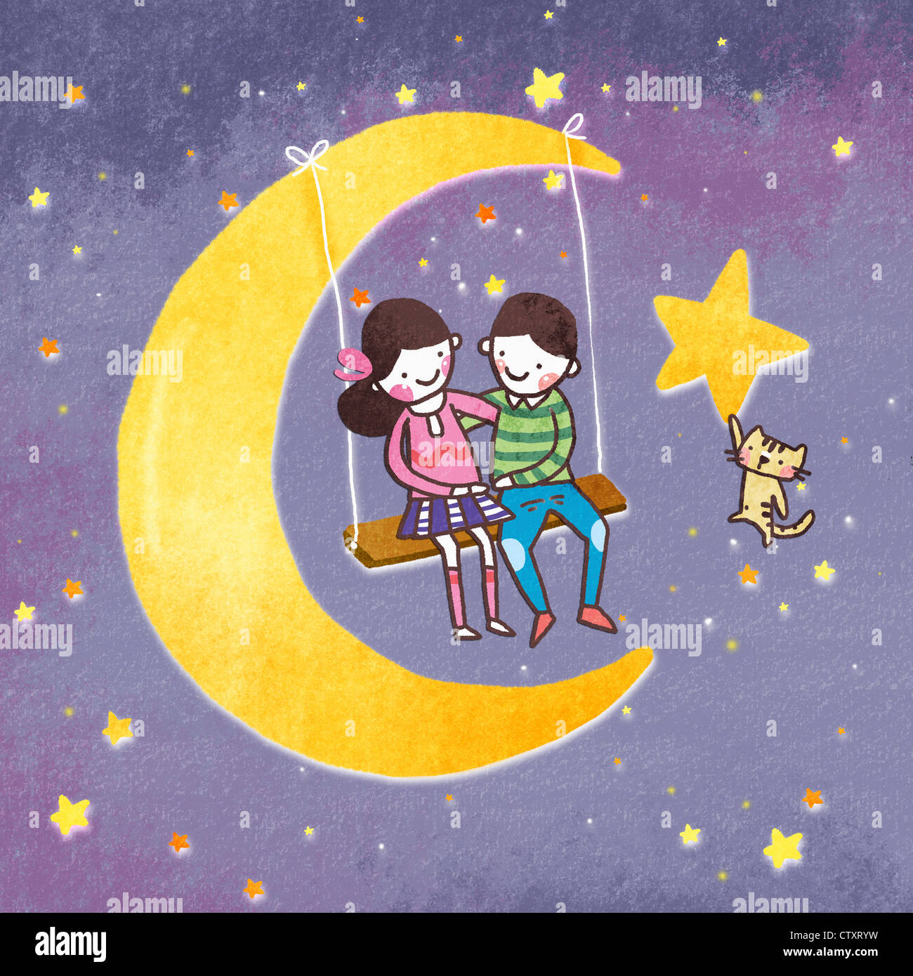 Boy sitting on the moon hi-res stock photography and images - Alamy