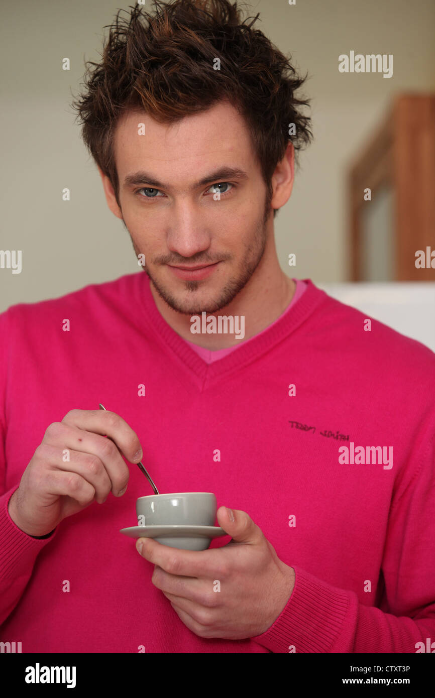 Man having a coffee Stock Photo - Alamy