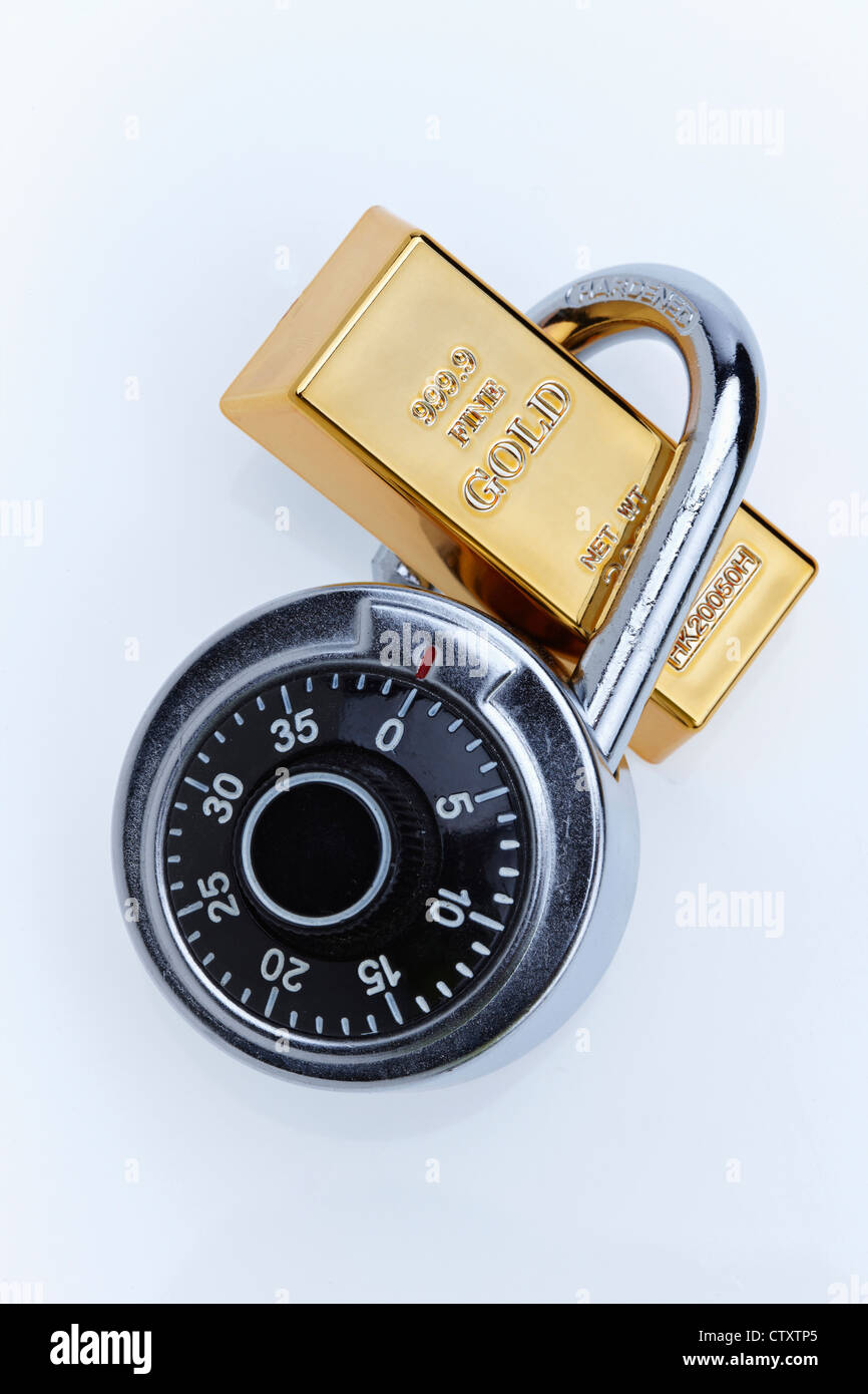 Locked gold bar Stock Photo - Alamy