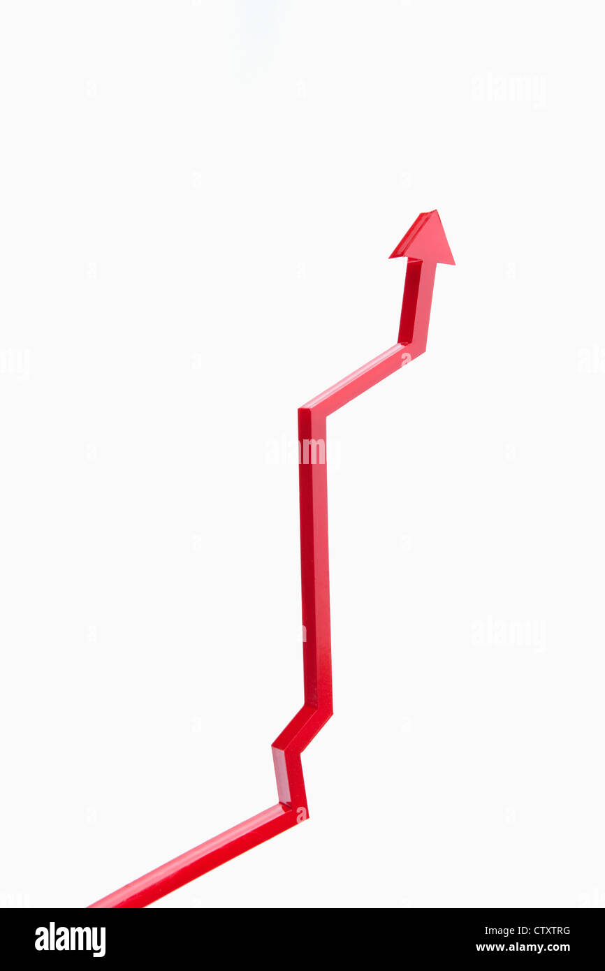 Red rising chart Stock Photo - Alamy