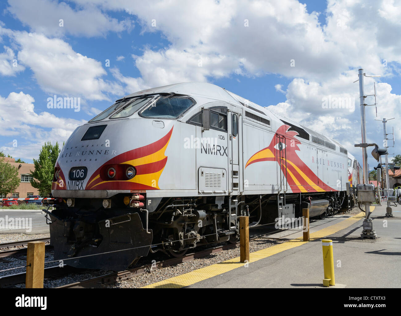 New Mexico Rail Runner locomotive at Santa Fe railroad station New ...