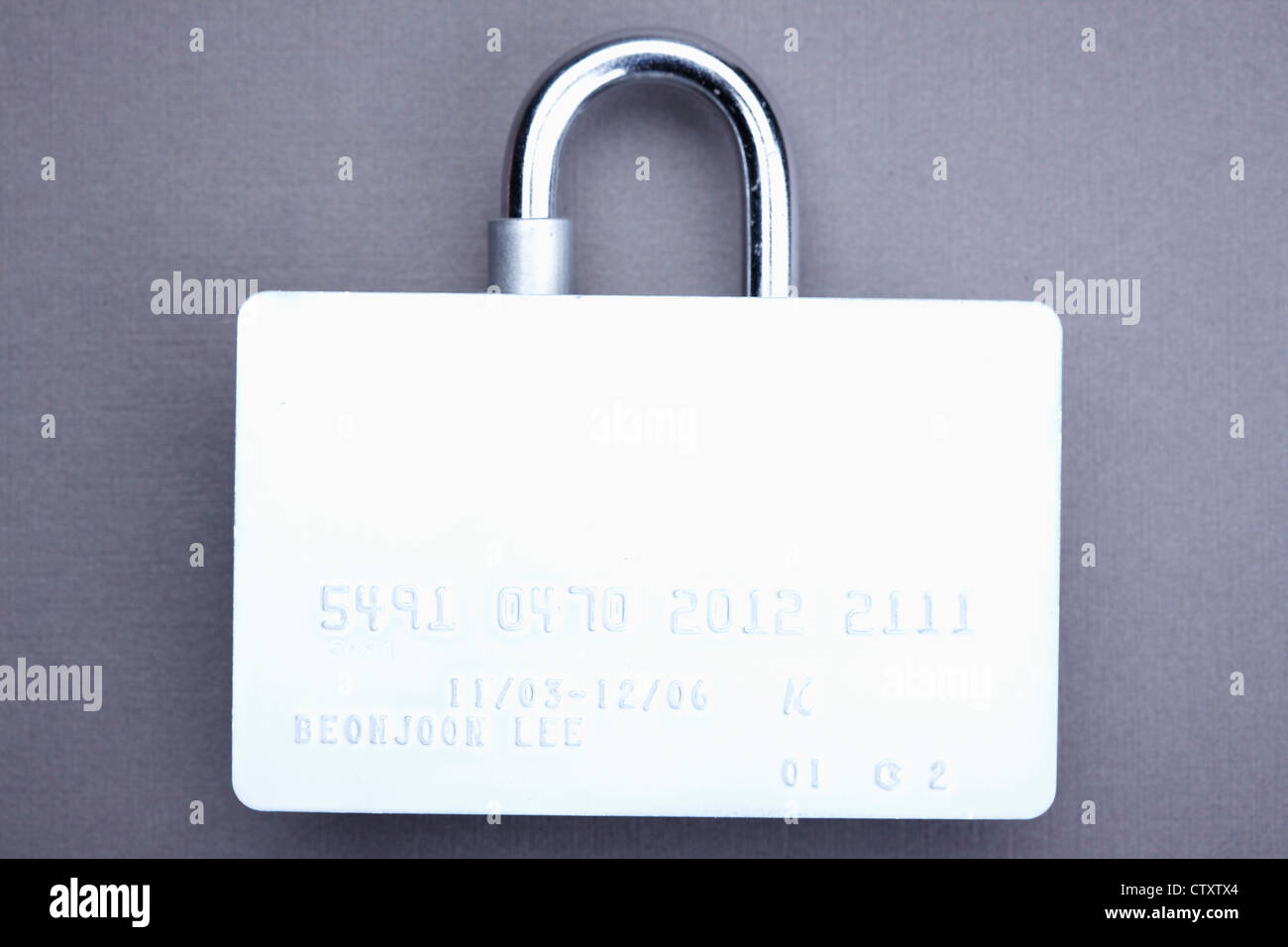 White credit card lock Stock Photo - Alamy