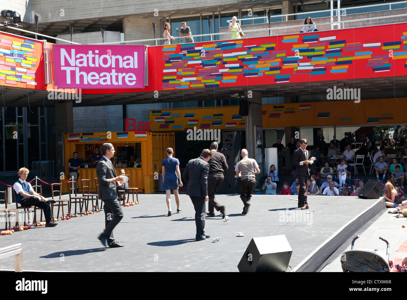 The National Theatre outside performance square, Southbank, London ...