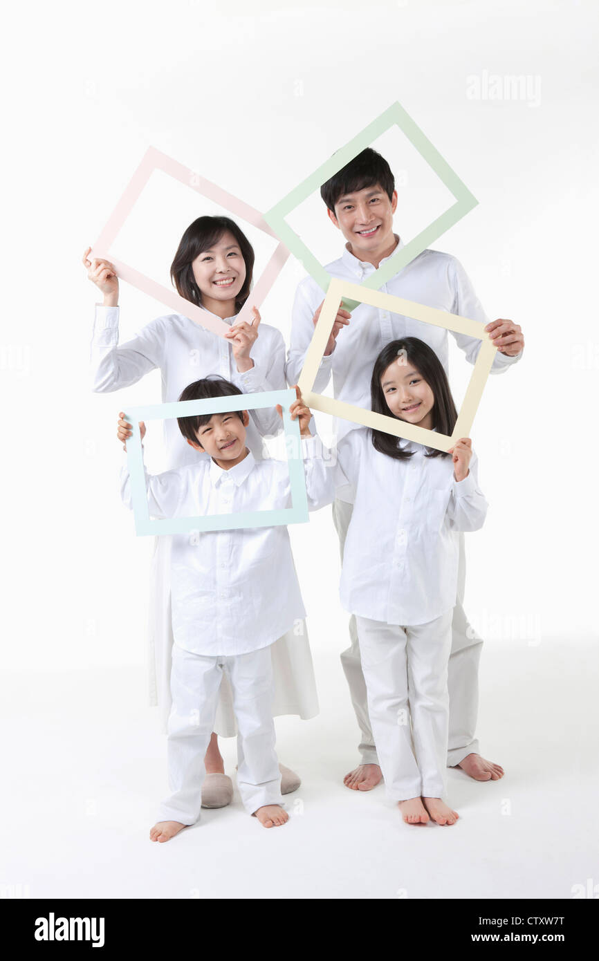 A family with colorful frames Stock Photo - Alamy